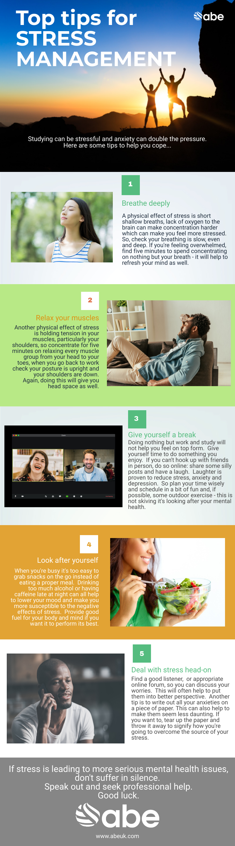 Top tips for stress management | ABE UK